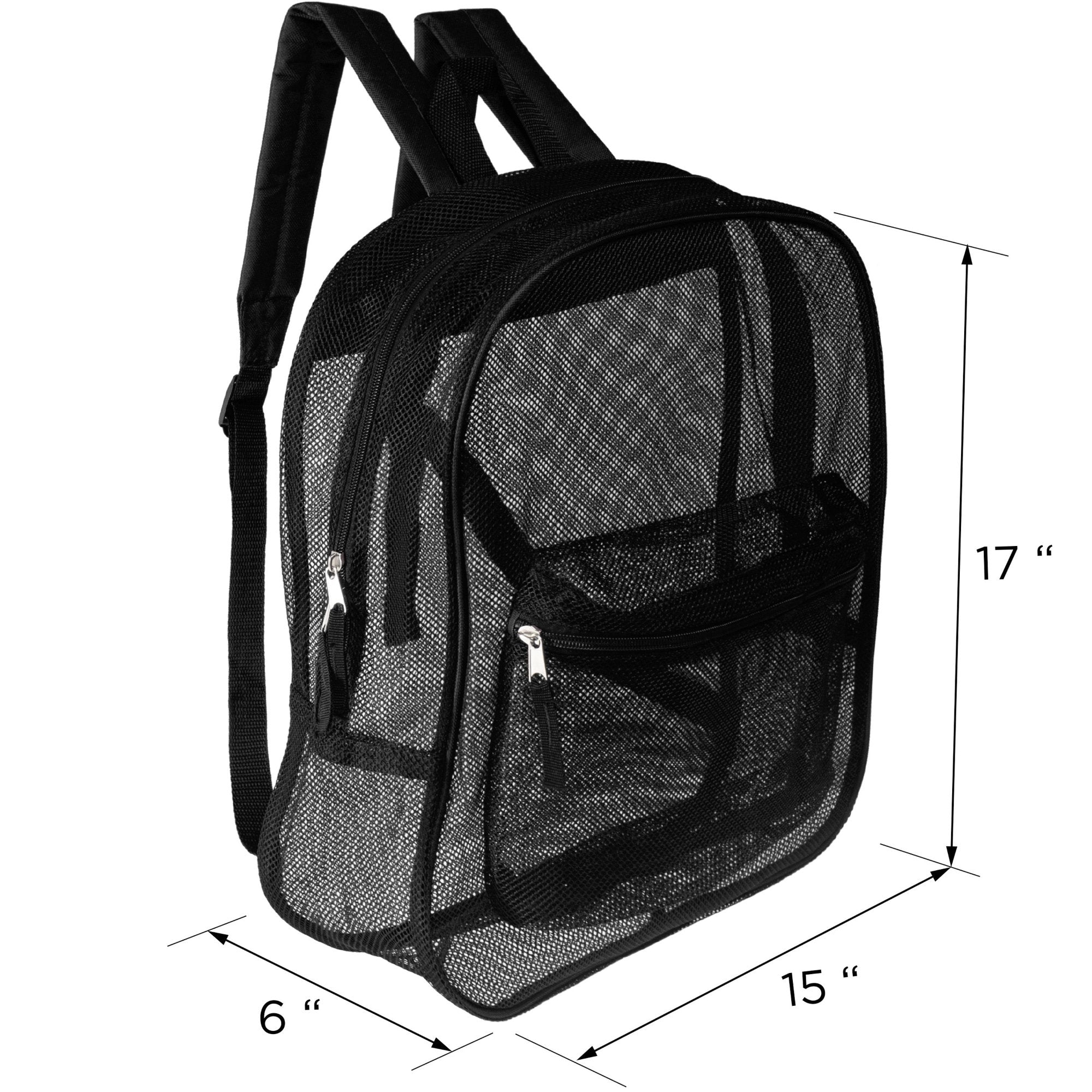 17" Mesh Wholesale Backpacks For Back to School | Black Mesh Bookbags